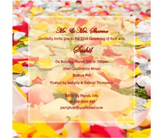 Tilak ceremony invitation online